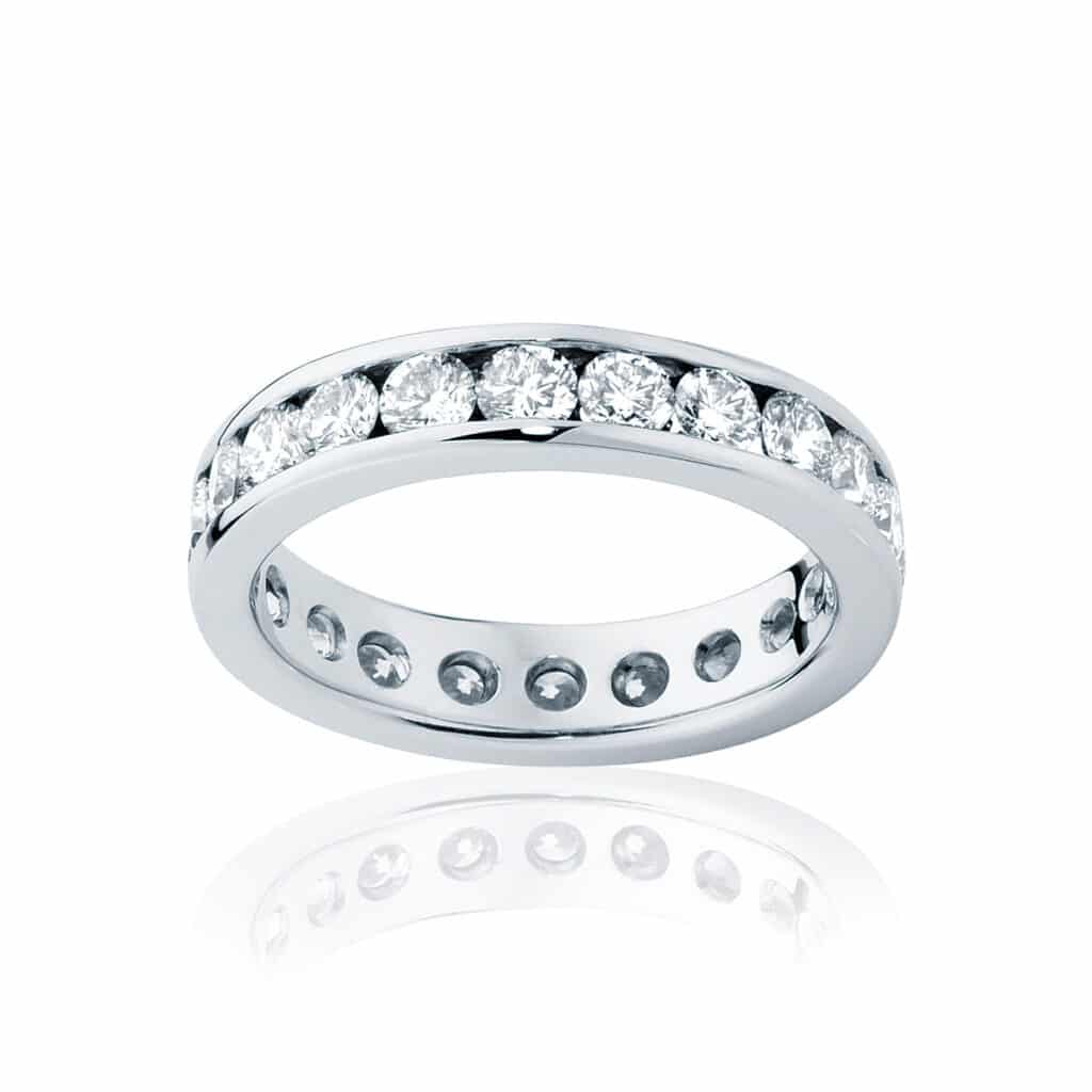 Womens White Gold Wedding Ring|Infinity Channel