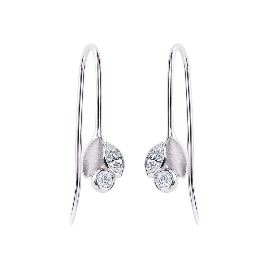 Flora Shepherd Hook Earrings with Diamonds | Larsen Jewellery